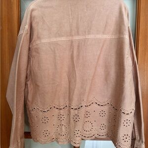 Zara | Jackets & Coats | Zara Pink Womens Jacket With Eyelet Detailing ...